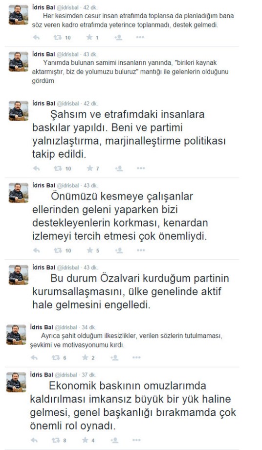 İdris Bal isyan bayrağını çekti | Türkiye Gazetesi